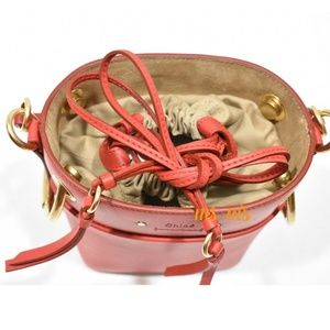 Chloe | Bags | Nwt Chloe Mini Red Leather Bucket Bag Crossbody | Poshmark
